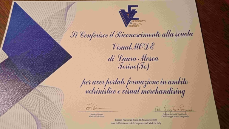 Riconoscimento alla Scuola VisualMODE di Laura Mosca